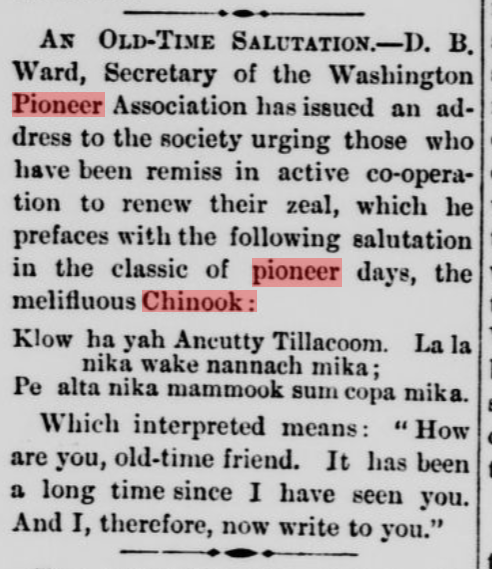 1897: An Old-Time Salutation | Chinook Jargon